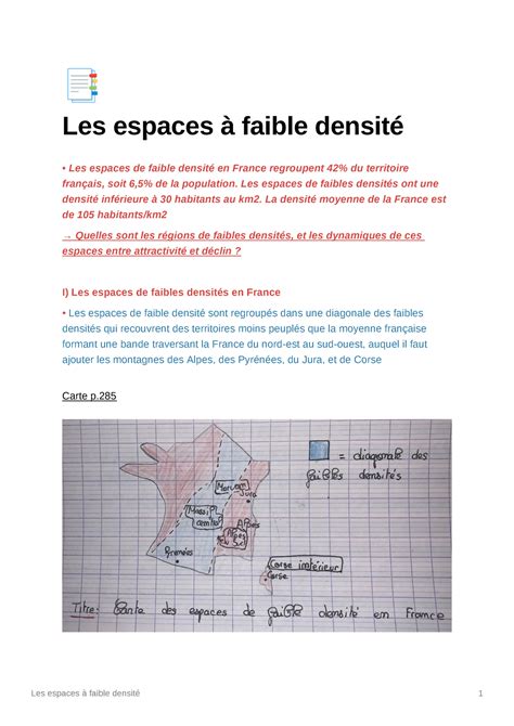 Les espaces à faible densité Géographie 3e Les espaces à faible