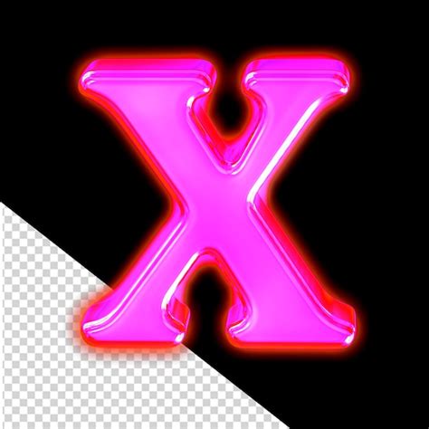 Símbolo hecho de letra púrpura brillante x Archivo PSD Premium