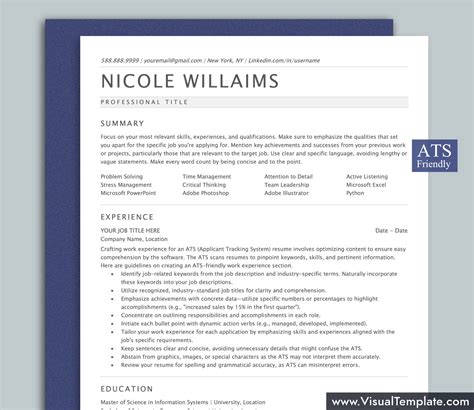 ATS Friendly Resume Template For MS Word Modern CV Template