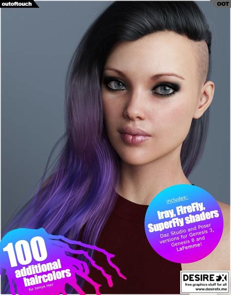 Desire FX 3d Models Xenya Hair Texture XPansion For Genesis 3 And 8
