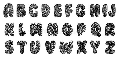 Hand Drawn Doodle Font Set Of Sketch Alphabet Hand Drawn Typography