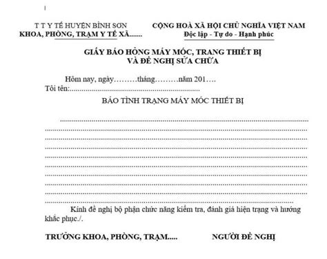 Mẫu báo cáo tình trạng thiết bị được ưa chuộng nhất hiện nay Điện Máy