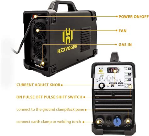 Buy HZXVOGEN HVT250P 200A AC DC Aluminum Tig Welder With DC Pulse TIG