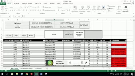 MANEJO DE INVENTARIO STOCK ALMACEN VBA MACROS EN EXCEL YouTube