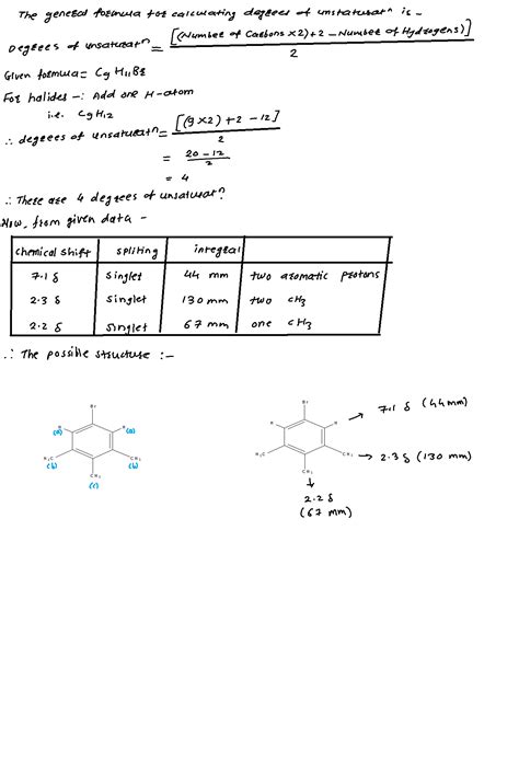 Solved An Unknown Compound Has The Molecular Formula C 9 H 11 Br