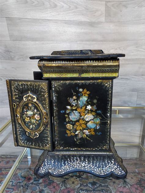 Proantic Grand Coffret Boite A Bijoux Napoléon III Incrusté De Nacr