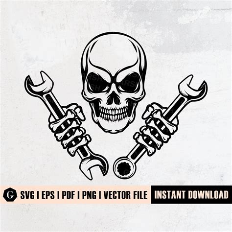 Skull Mechanic SVG Mechanic Logo Wrenches Svg Mechanic Etsy