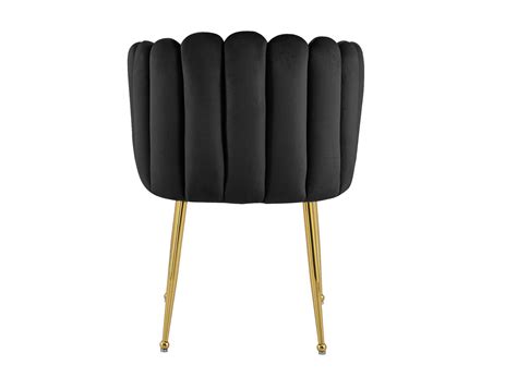 Chaise en velours noir pieds en métal doré HAYDEN