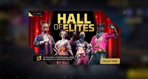 Free Fire MAX Hall Of Elites Event Previous Elite Pass Bundles Return