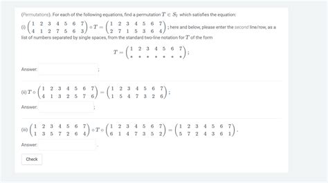 solved permutations ﻿for each of the following equations