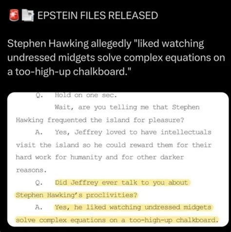 EPSTEIN FILES RELEASED Stephen Hawking Allegedly Liked Watching