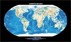Landforms Of The World Topographic Wall Map By Raven Maps Laminated