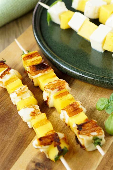 Halloumi Mango Spieße