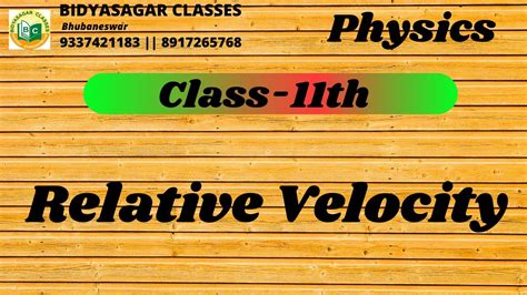 relative velocity physics class 11th youtube