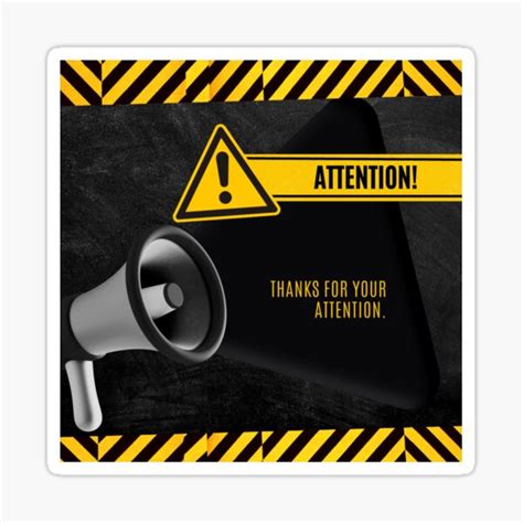 Attemtion Thanks For Your Attention Funny Quote Text Sticker For