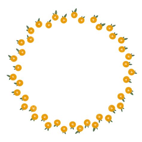 Círculo Elegante Flores Amarelas PNG Círculo Elegante Clipart