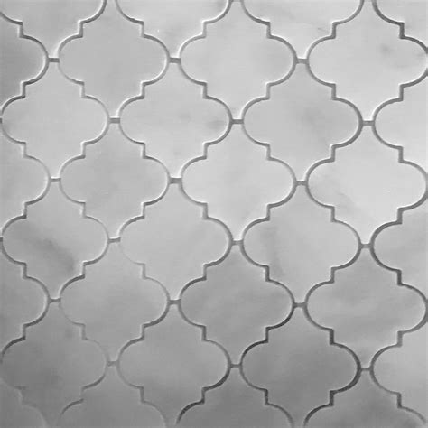Lantern Arabesque Mosaic Tile White Marble Polished Arabesque Wall