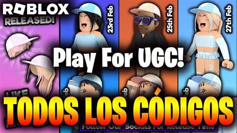 TODOS los CÓDIGOS de PLAY FOR UGC activos Y actualizados CODIGOS
