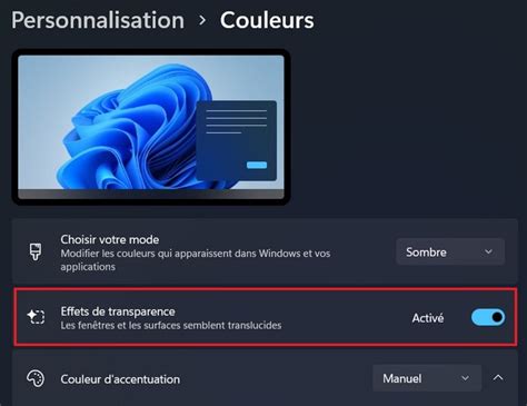 Rendre la barre des tâches transparente dans Windows 11