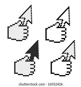Computer Cursor Hand Pixels Illustration Stock Vector Royalty Free