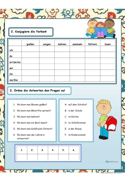 Was machen Kinder allgemeine Deutsch DAF Arbeitsblätter pdf doc