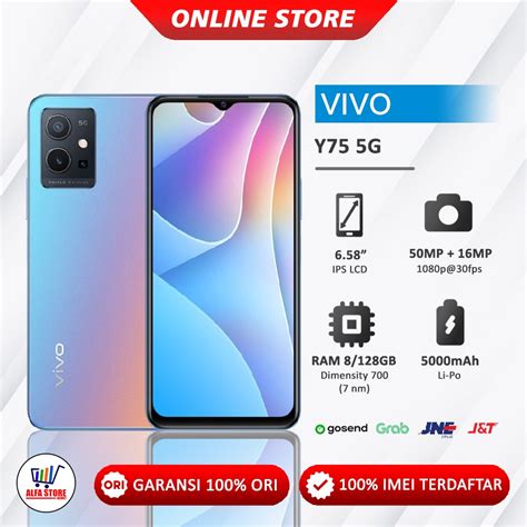Jual VIVO Y75 5G 8 128GB Ram 8GB 4GB Extended Garansi Resmi Shopee