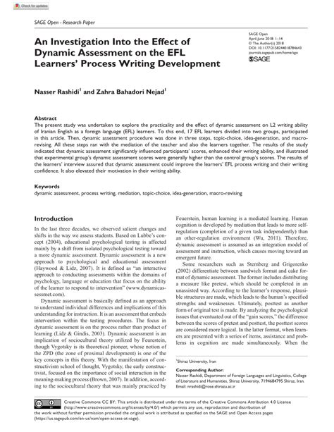 pdf an investigation into the effect of dynamic assessment on the efl learners process