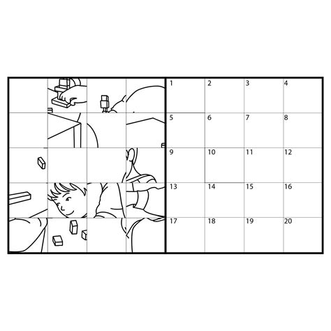 Printable Mystery Grid Coloring Pages
