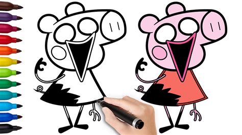 Como Dibujar A Corrupted Peppa Pig Pibby Friday Night Funkin Mod Fnf