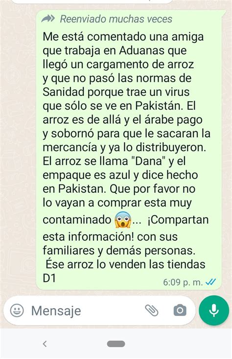 ARCHYBE On Twitter Circula Por Redes Una Alerta Sobre Un Arroz De
