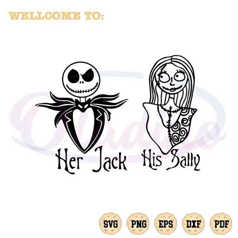 The Nightmare Before Christmas SVG Her Jack His Sally Cutting Digital File