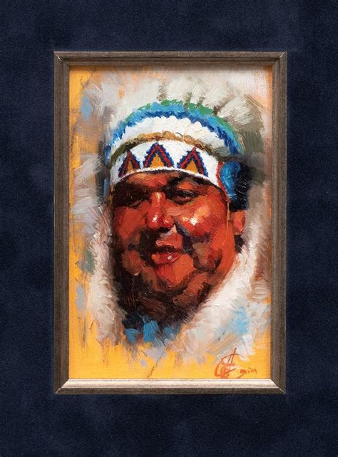 Native American Handpainted Indian Portrait Of The Warrior