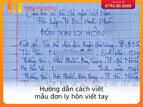 Hướng dẫn cách viết mẫu đơn ly hôn viết tay