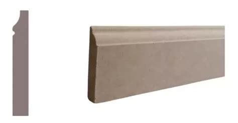 Zocalo Mdf Prepintado Blanco Con Moldura 8cm