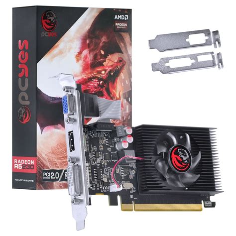 Placa de Vídeo PCYes R5 230 Radeon 2GB GDDR3 64Bit Low Profile VGA
