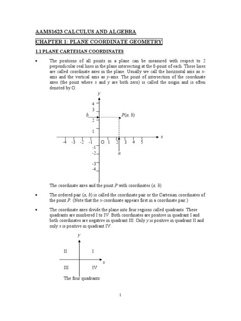 1 plane coordinate geometry pdf cartesian coordinate system circle