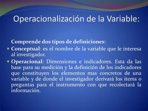PPT DEFINICIÓN OPERACIONAL DE VARIABLES PowerPoint Presentation free