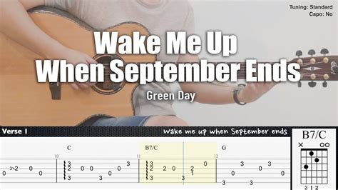 Wake Me Up When September Ends Green Day Fingerstyle Guitar TAB
