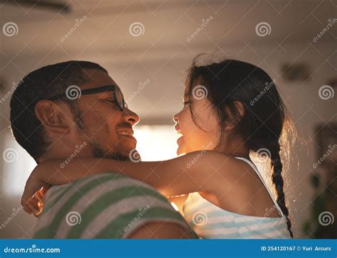 They Share A Valuable Bond A Father Bonding With His Little Daughter At Home Stock Image