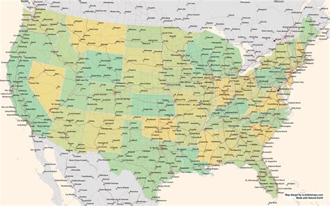 Road Map Usa States