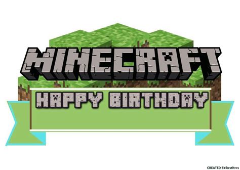 Minecraft Printable Cake Toppers