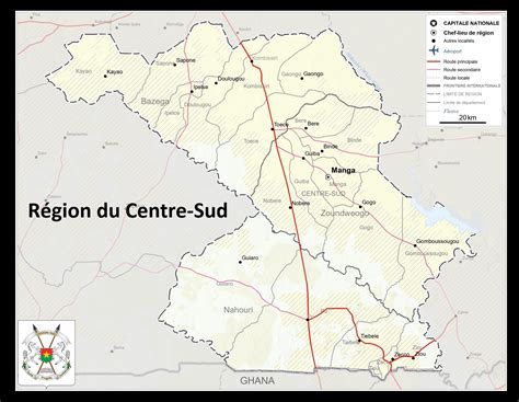 Carte De La R Gion Du Centre Sud Burkina Faso