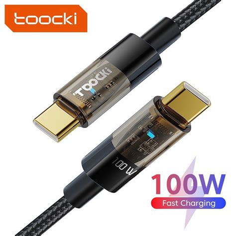 2M Toocki 100W PD Type C Cable QC 4 0 3 0 Fast Charging USB C To C PD