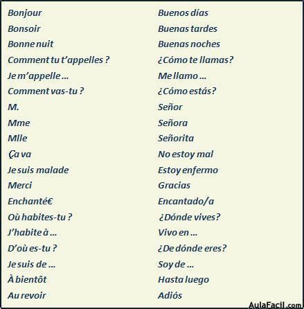 Curso gratis de Francés Básico con Videos Bonjour Au revoir