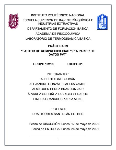 PRACTICA 9 TERMODINAMICA DE LAS SUSTANCIAS PURAS INSTITUTO