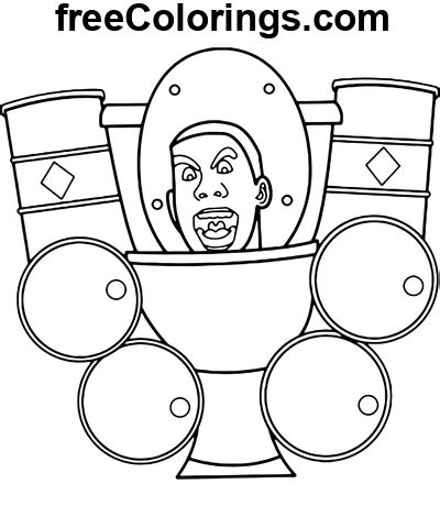 Toilette africaine Skibidi Coloriages gratuits à imprimer