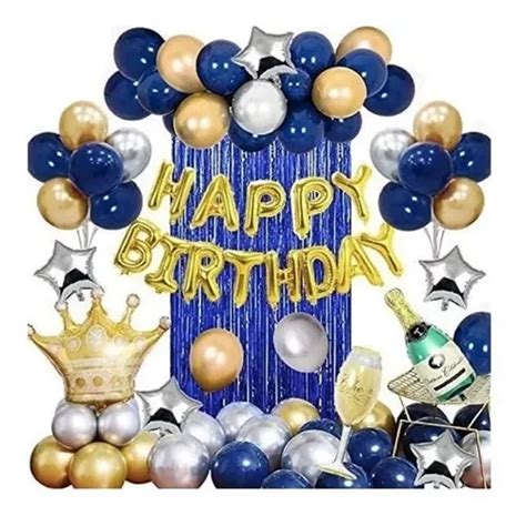 Kit De Globos De Decoracion Cumplea Os Fiesta Piezas Azul Mercadolibre