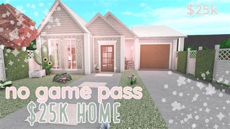 K No Game Pass Home Bloxburg Speed Build Youtube