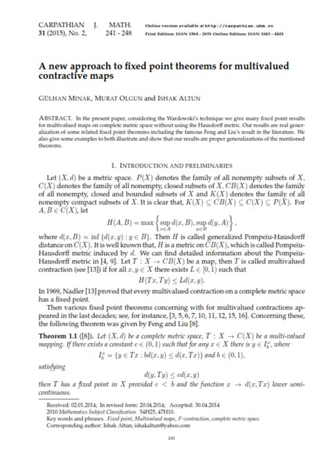 a new approach to fixed point theorems for multivalued contractive maps