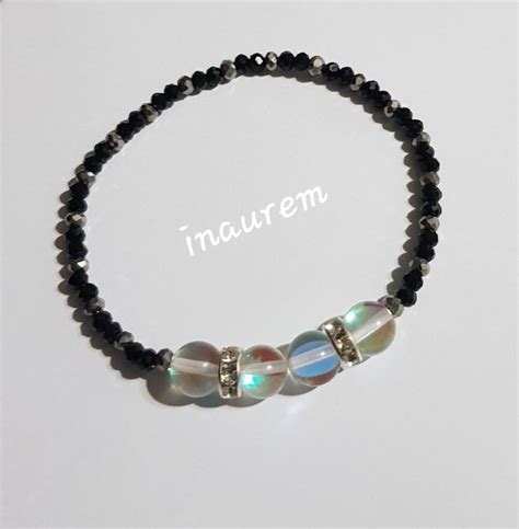 Pulsera De Cristal Negra Jewelry Tutorials Jewerly Seed Beads